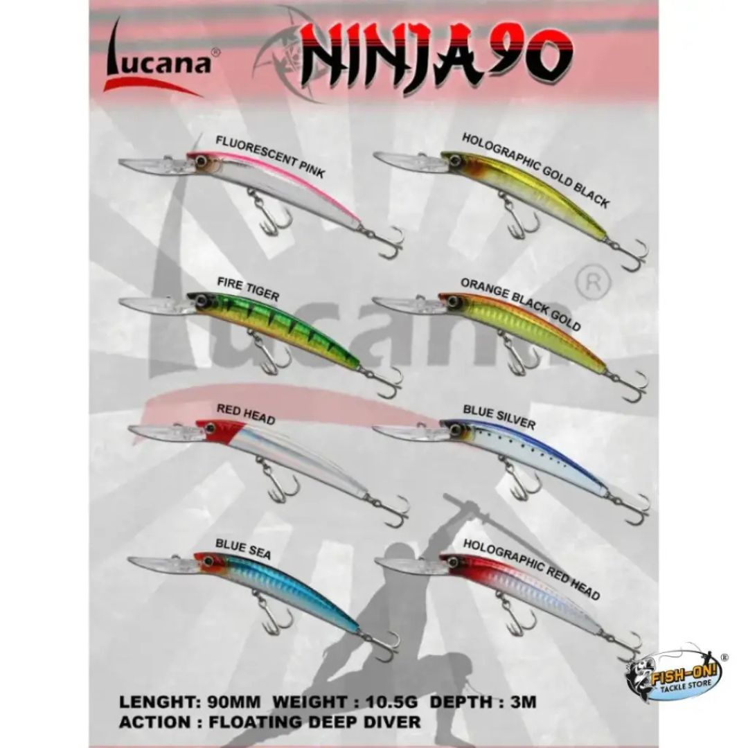 Lucana Ninja 90mm – Floating 10.5g Lure Predator 4X Hooks – Fish-On ...